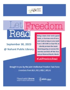 Let Freedom Read, a read-in for all ages - Nahant Public Library