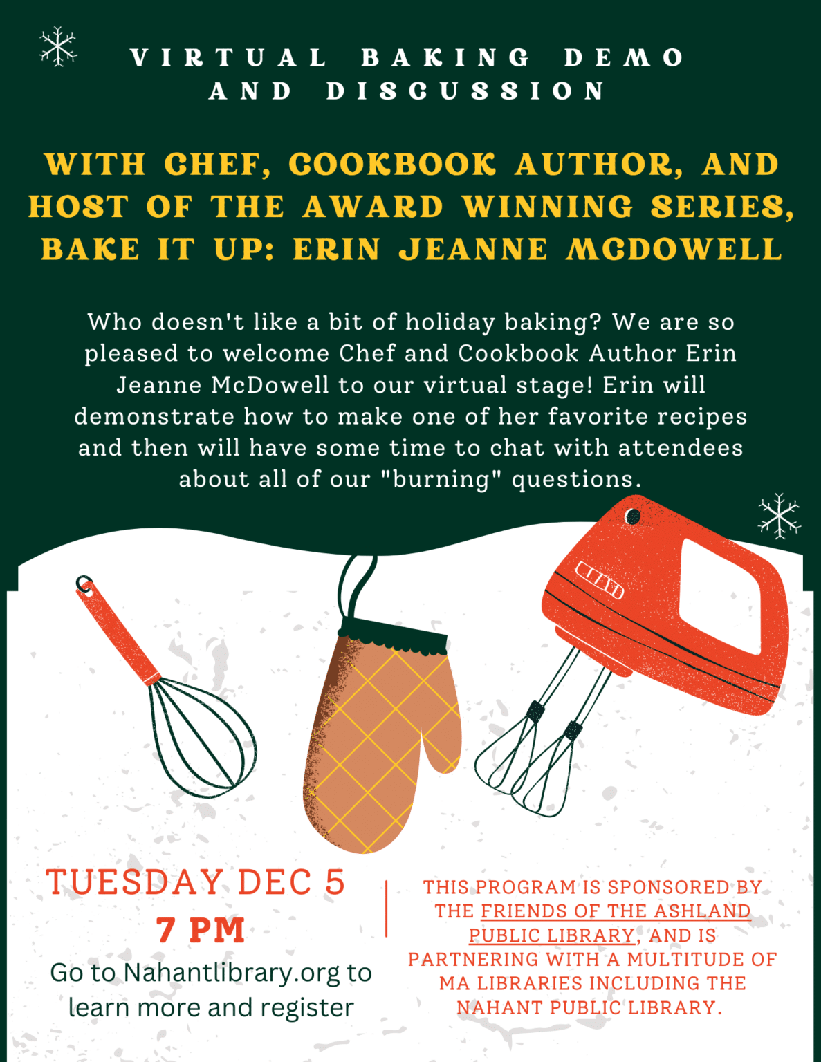 Virtual - Baking Demo and Discussion with Chef Erin Jeanne McDowell ...